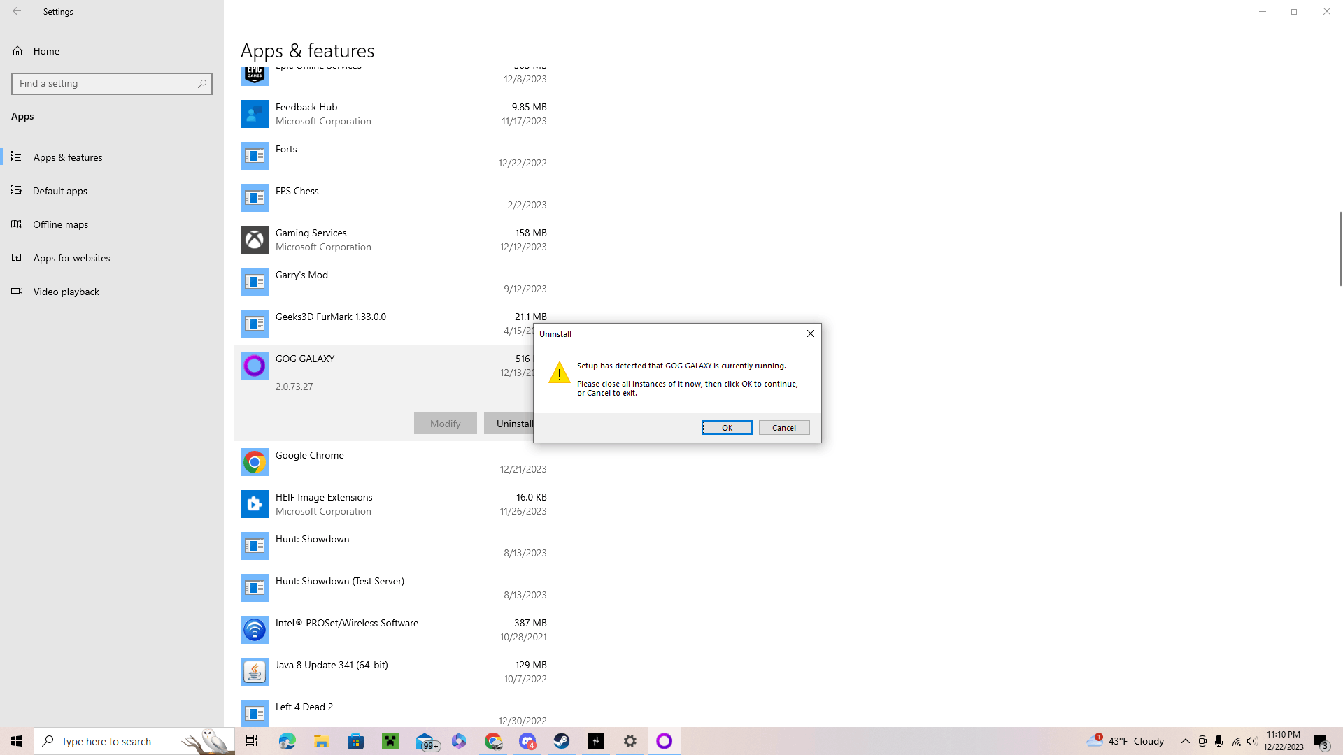 How to uninstall GOG Galaxy - Microsoft Q&A