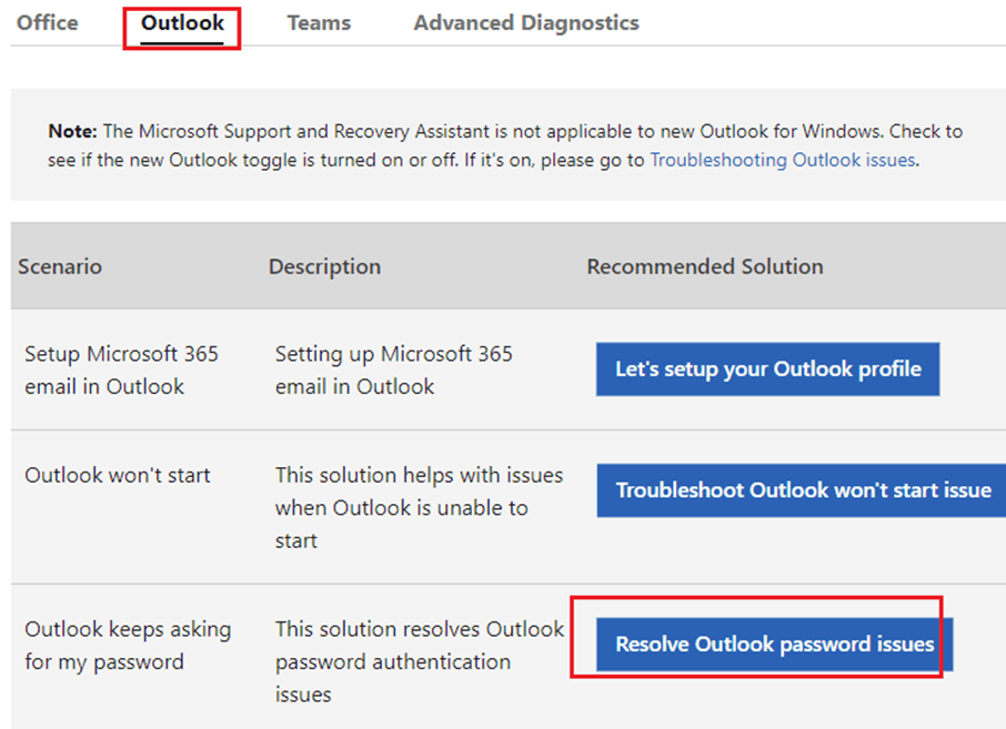 Outlook Stuck with Yellow Triangle, Flashing Screen - Microsoft Q&A
