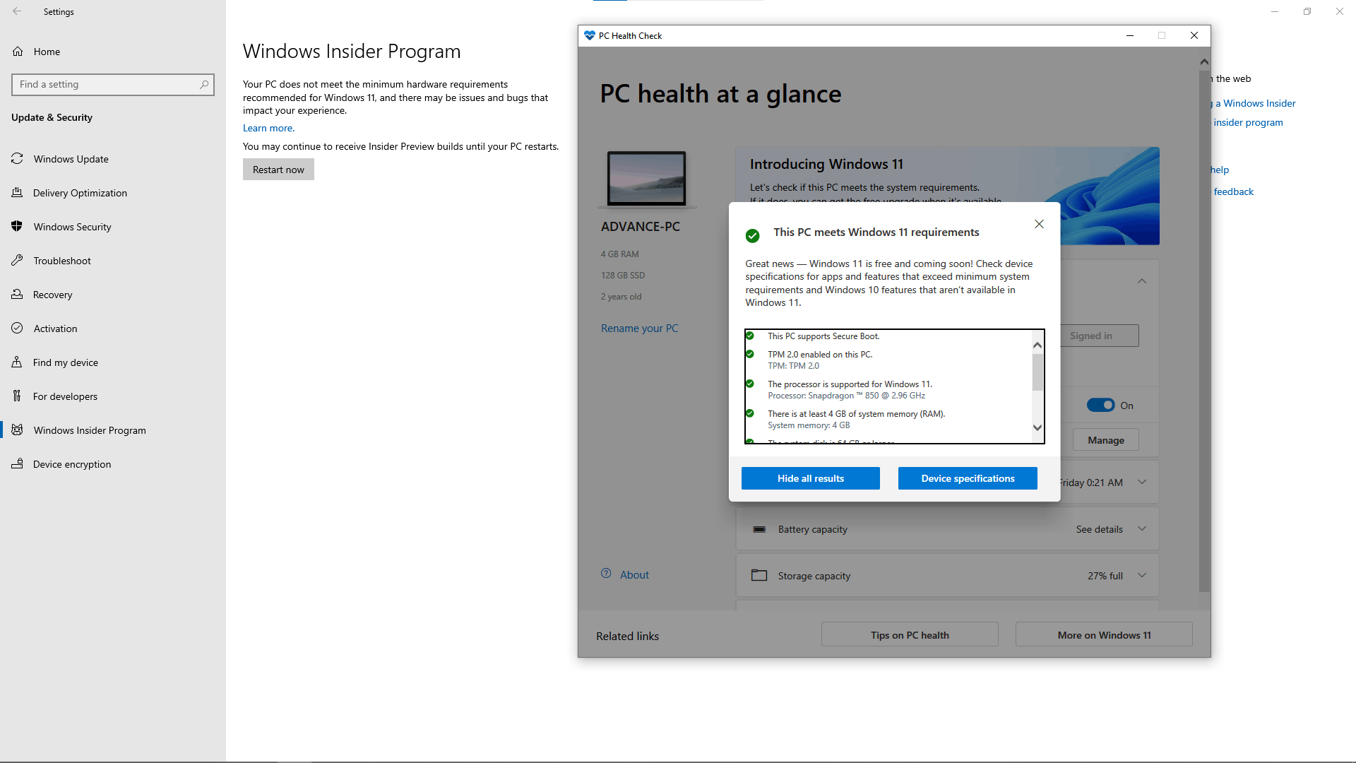 Windows 11 "Not compatible" In windows Update but is compatible in PC ...