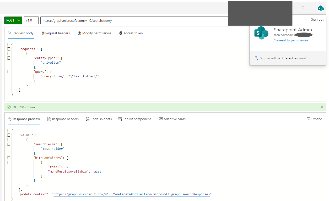 Sharepoint Document Library Item Searching Using The Graph Api Within