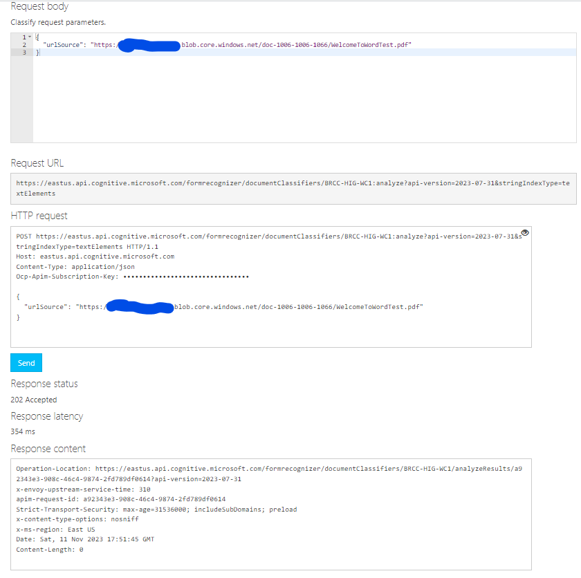 Getting Internalservererror When Running Get Classifier Analyze Result Api Call Microsoft Qanda