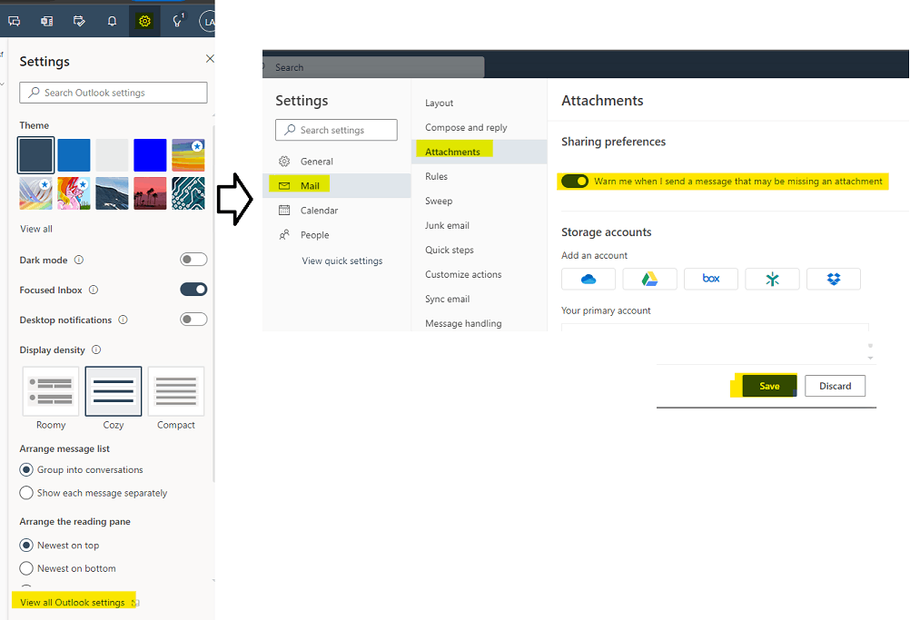 reminder to add attachment in new email outlook online - Microsoft Q&A