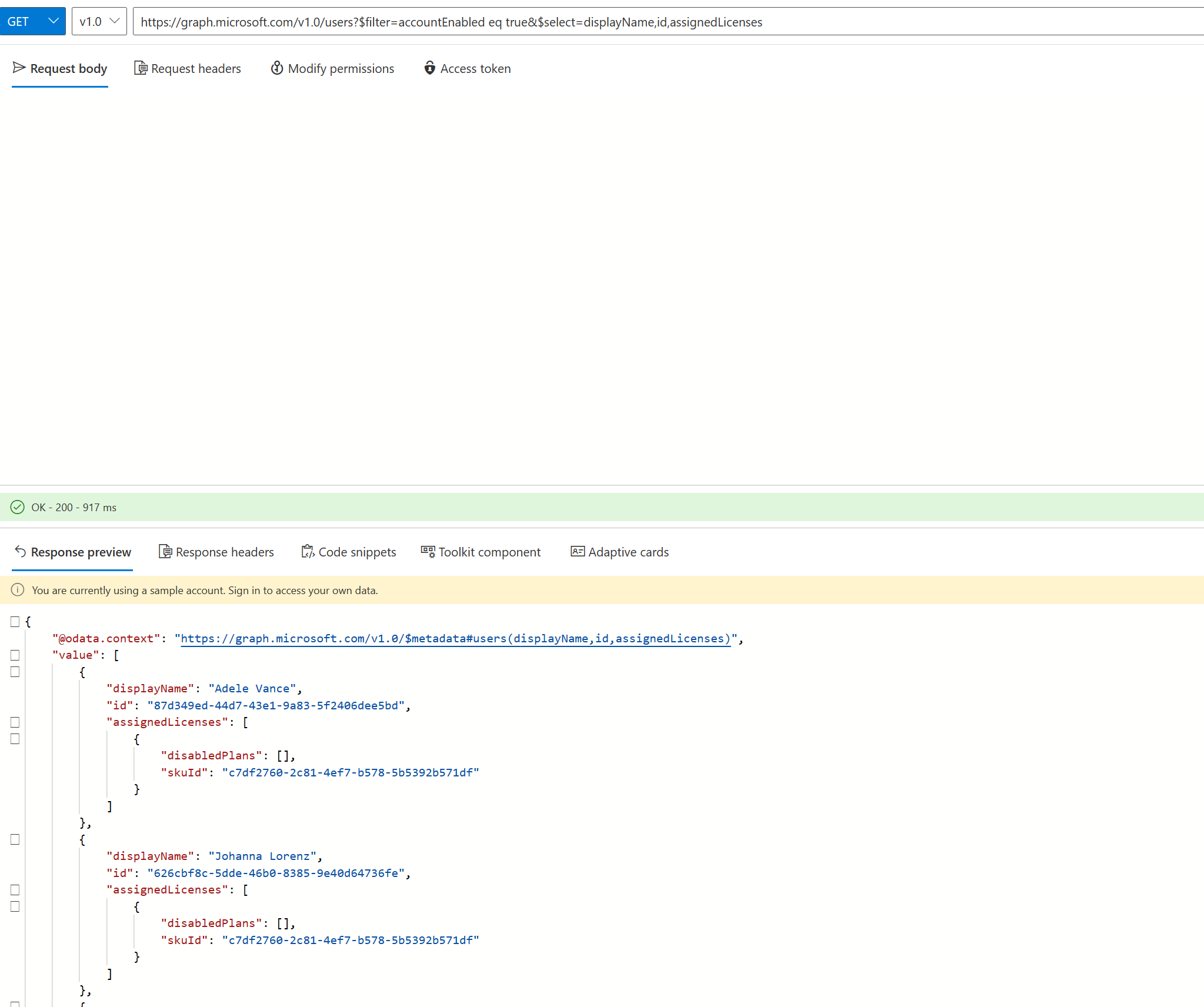 How to get assignedLicenses from Microsoft Graph - Microsoft Q&A