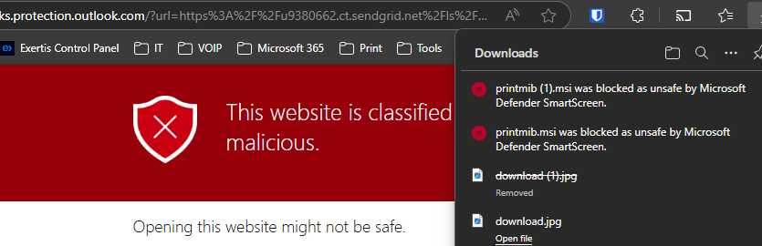 Defender is constantly flagging our site and installer as malicious ...
