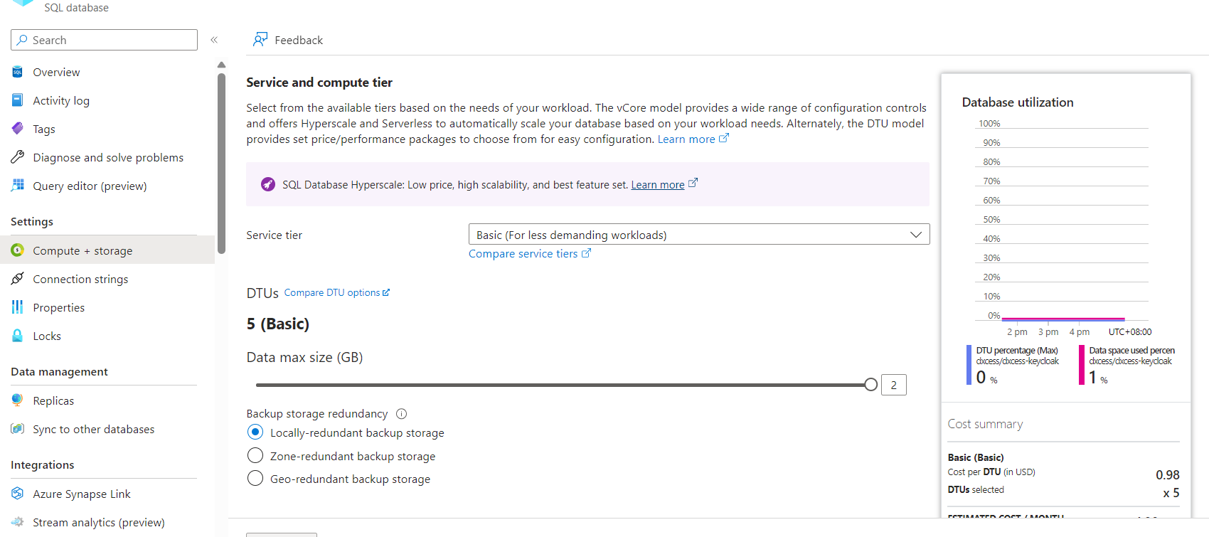Why am I still getting "This database has reached the monthly free ...