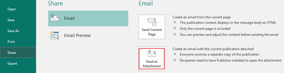 Sending multiple pages by email from Publisher - Microsoft Q&A