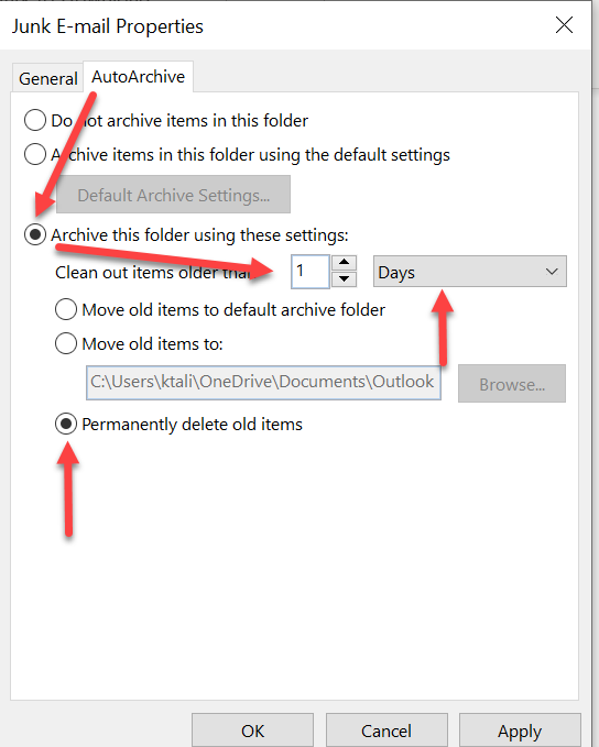 Automatically Delete Junk - Microsoft Q&A